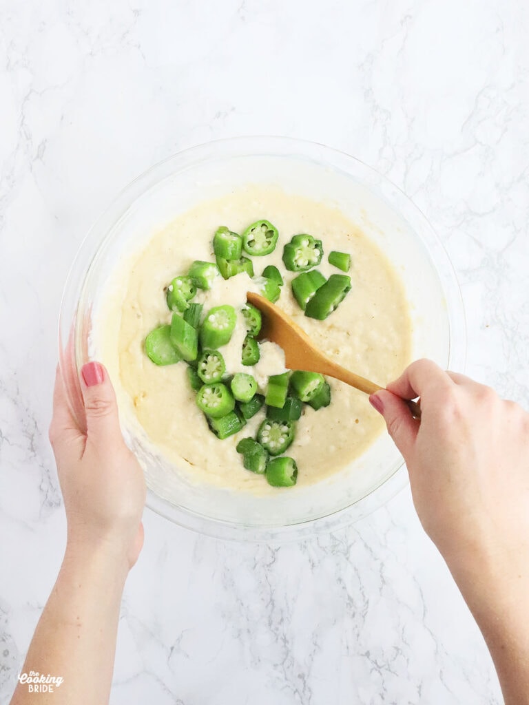 Okra Hoe Cakes | The Cooking Bride