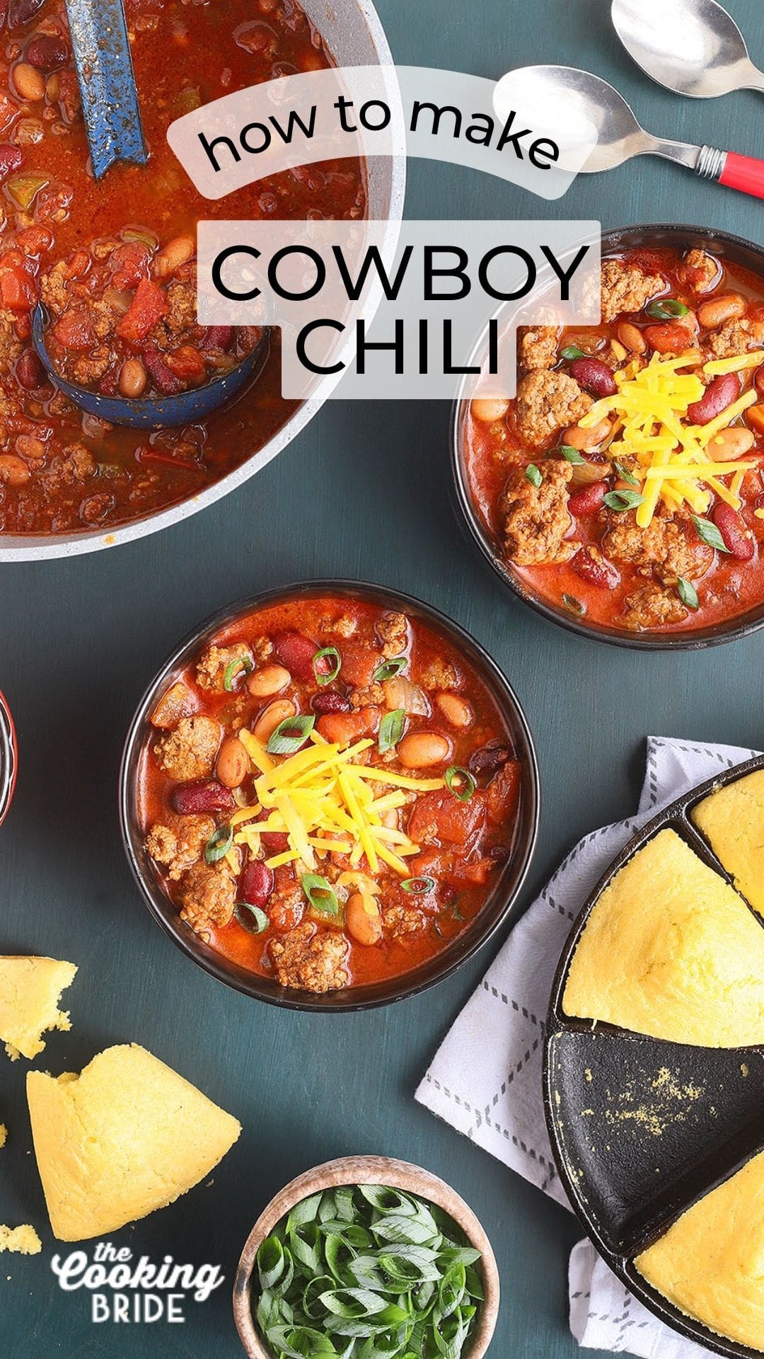 Hearty Cowboy Chili Recipe with Ground Beef and Beans | The Cooking Bride