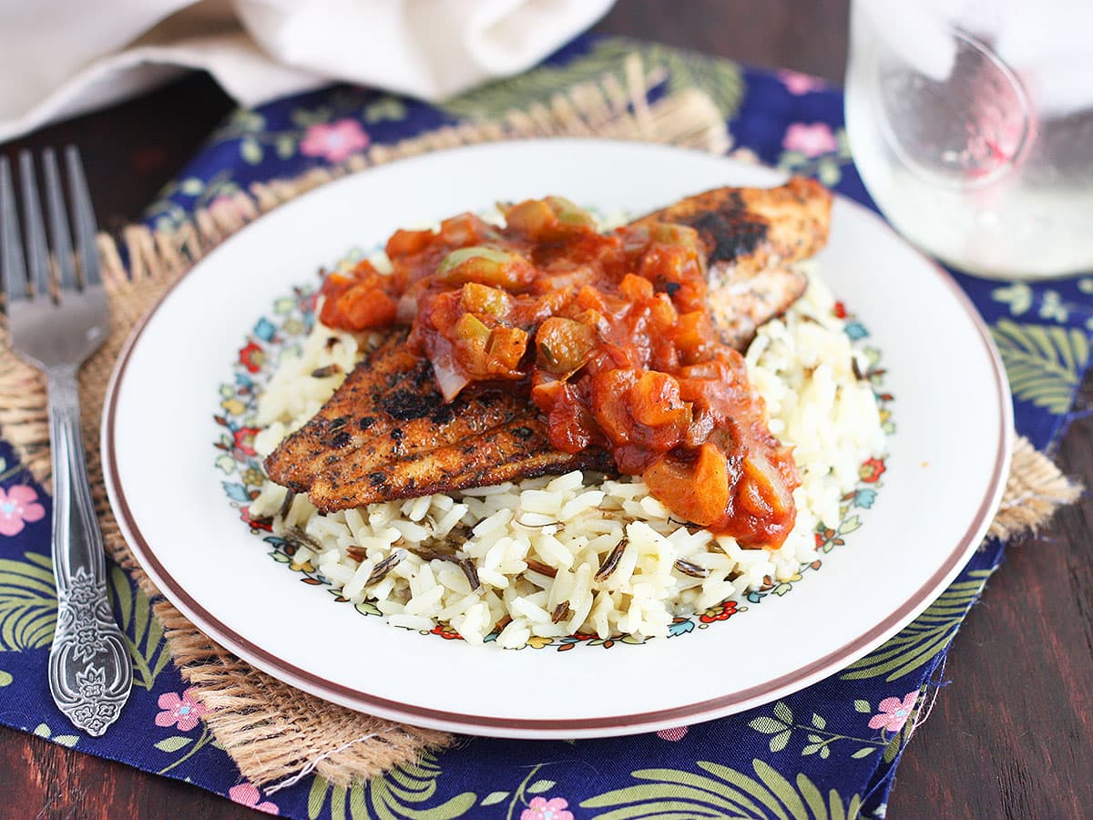 Blackened Catfish with Creole Sauce | The Cooking Bride