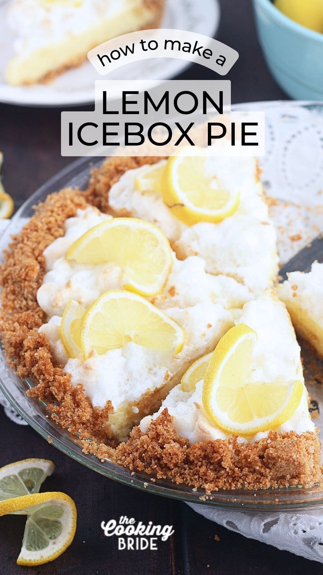 Old Fashioned Lemon Icebox Pie with Graham Cracker Crust